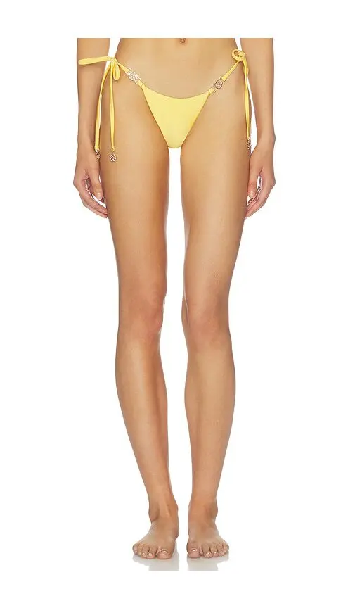 RUNAWAY THE LABEL Tiago Tie Side Bikini Bottom In Yellow