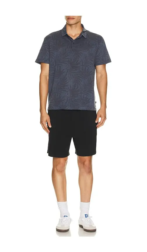 VINTAGE SUMMER Performance Pique Polo In Blue