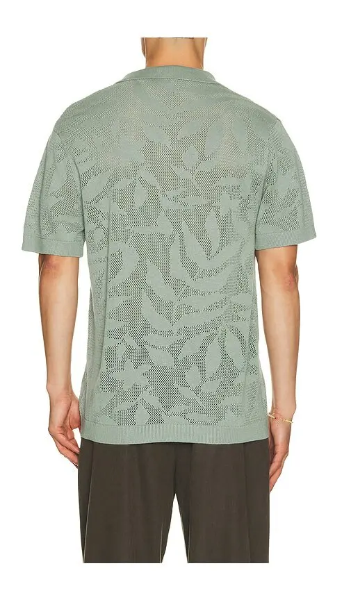 VINTAGE SUMMER Sweater Knit Polo In Green