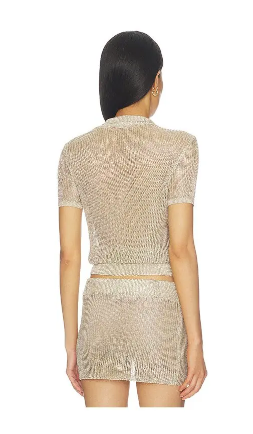 Lioness Metallic Knit Polo Shirt