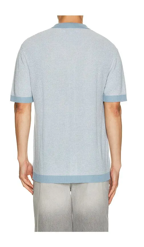 VINTAGE SUMMER Sweater Knit Shirt In Blue - Denim