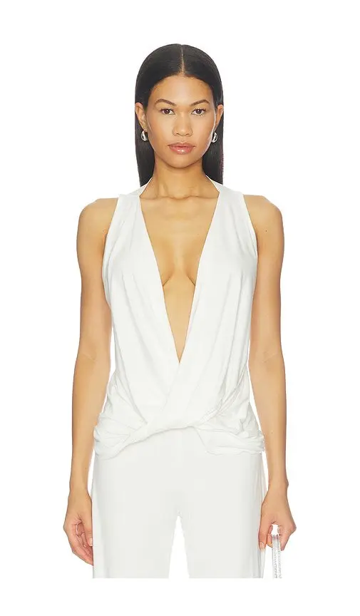 1XBLUE Twist Top - White