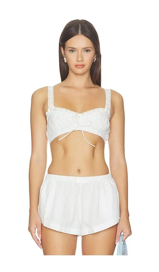 For Love & Lemons Trixie Bralette In White