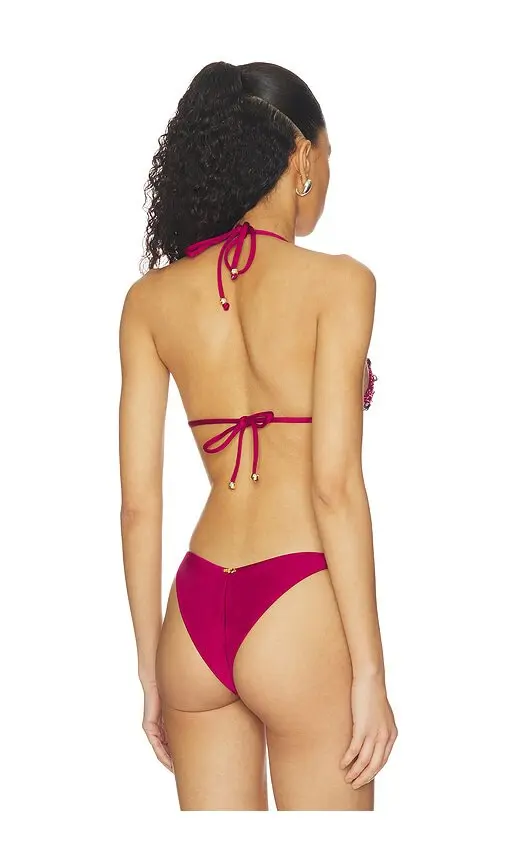 PatBO Petal Bikini Top In Fuchsia