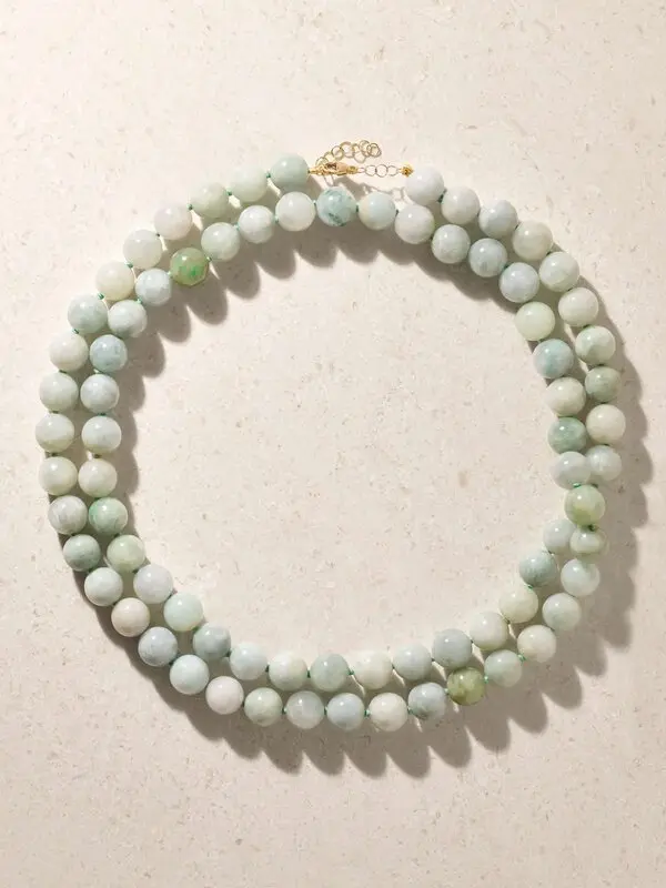Jia Jia 14 Karat Yellow Gold And Jade Beaded Necklace