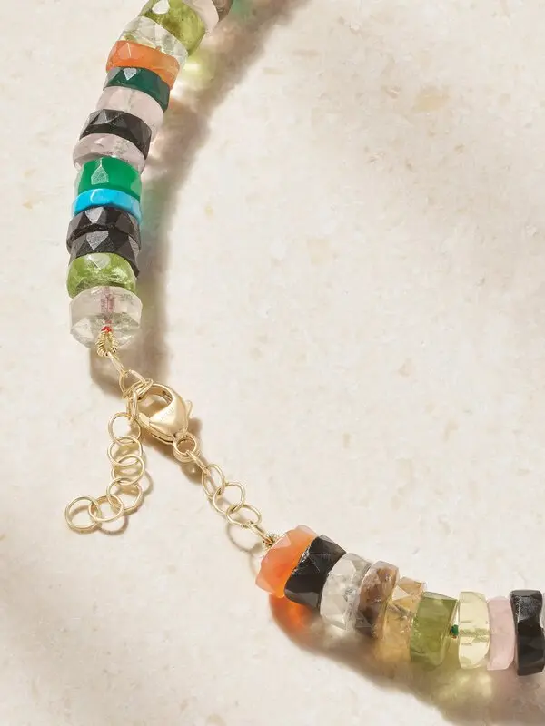 Jia Jia Rainbow Gemstone And 14k Gold Necklace