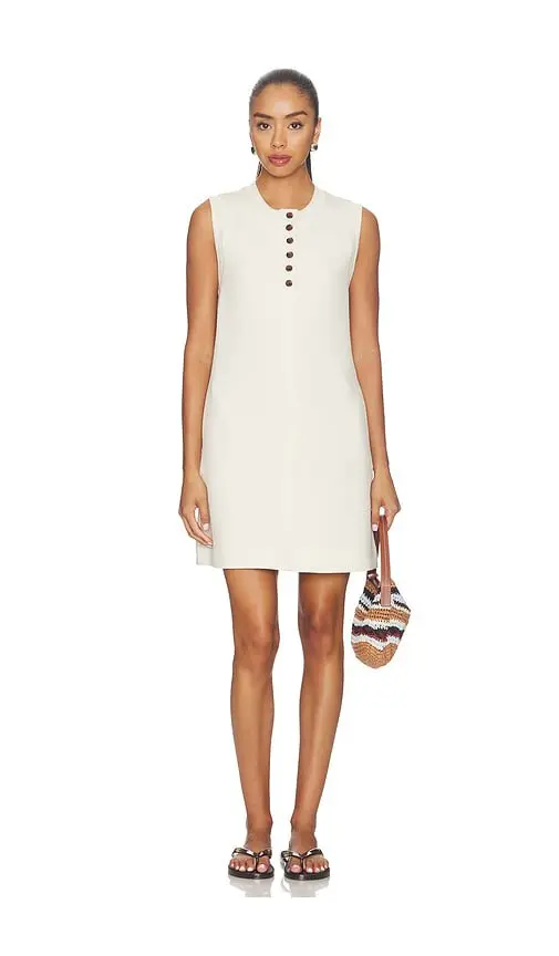 Varley Elba Tank Mini Dress In Ivory - Pristine