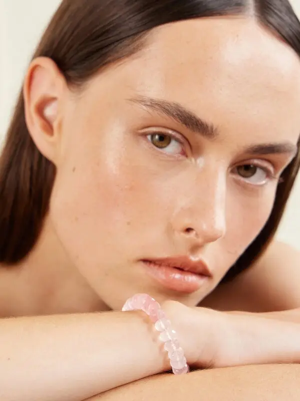 Jia Jia Rose Quartz Beaded Bracelet With 14k Gold Clasp