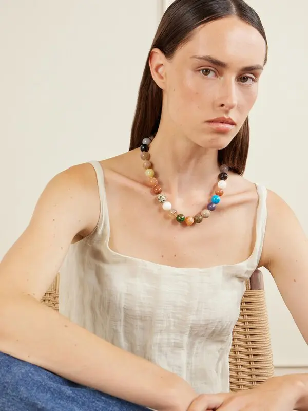 Jia Jia 14k Gold -stone Beaded Necklace