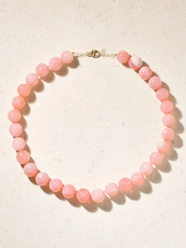 Jia Jia Oracle 14 Karat Gold Opal Beaded Necklace - Pink