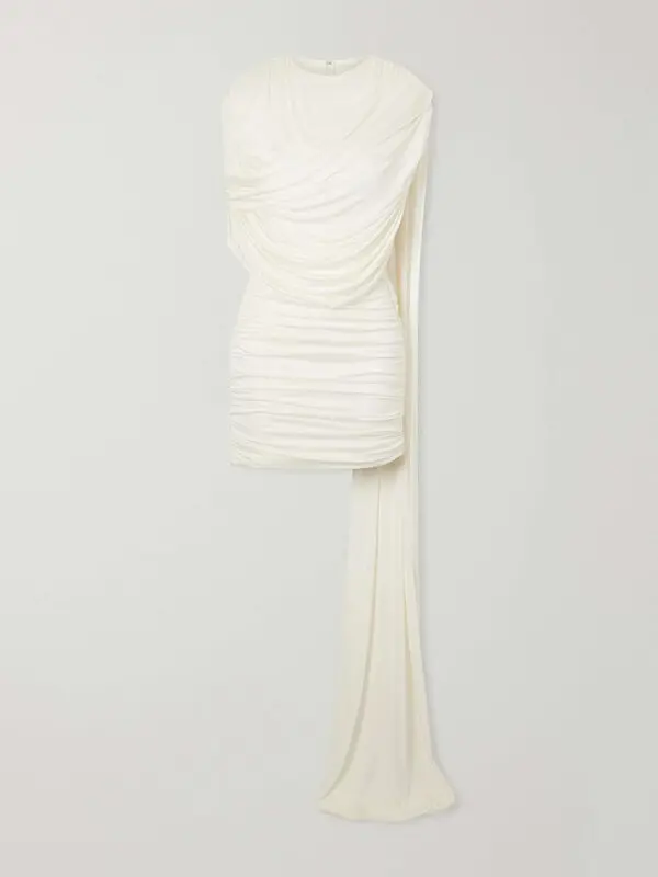 ILKYAZ OZEL Khara Gathered Satin-jersey Mini Dress