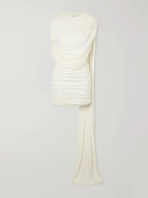 ILKYAZ OZEL Khara Gathered Satin-jersey Mini Dress
