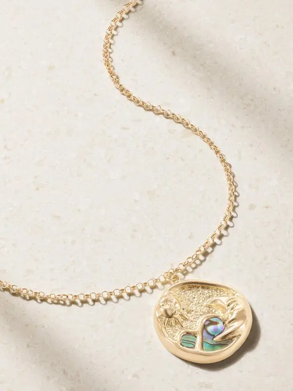 L’ATELIER NAWBAR Eternal Sunrise 18-karat And Abalone Necklace - Gold