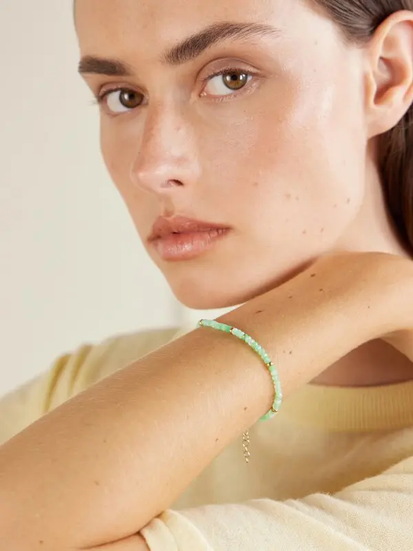 Jia Jia 14-karat Gold And Chrysoprase Beaded Bracelet