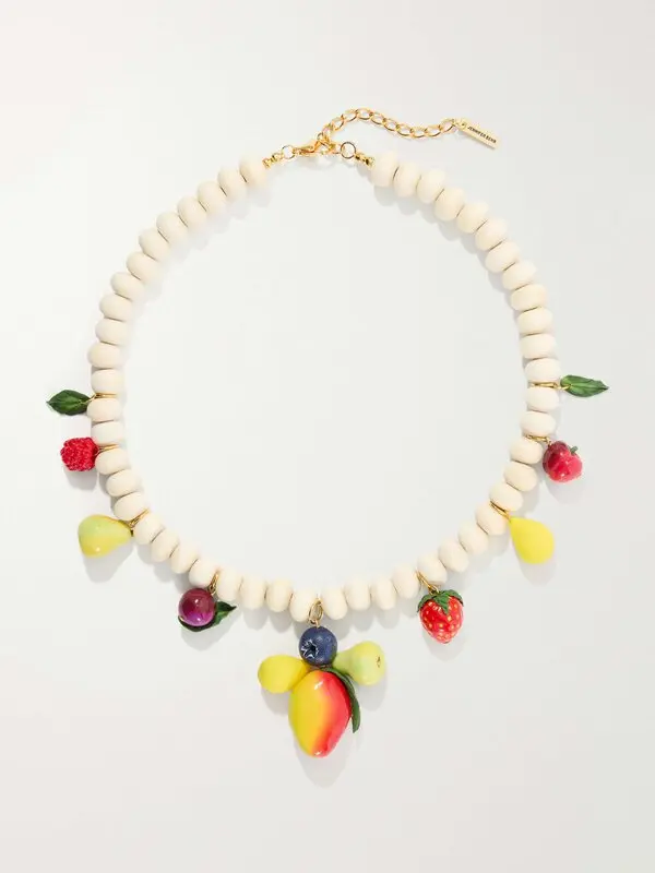 JENNIFER BEHR Fruita Beads, Resin And Gold-tone Necklace - Multi