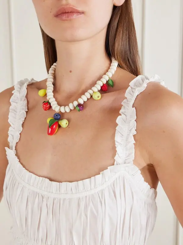 JENNIFER BEHR Fruita' Beaded Fruit Charm Necklace