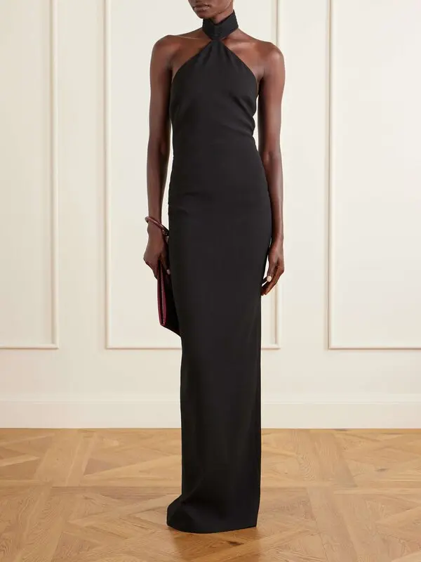 ILKYAZ OZEL Kailash Crepe Halterneck Gown