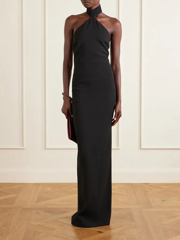 ILKYAZ OZEL Kailash Crepe Halterneck Gown
