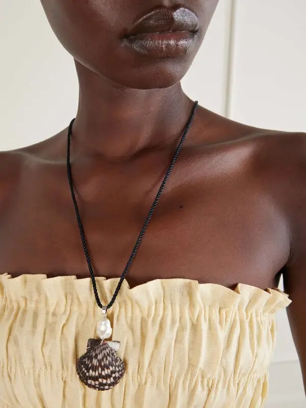 JENNIFER BEHR Rhodes Silver-tone Shell Necklace