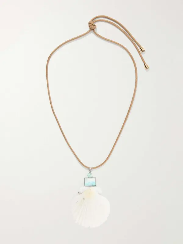 JENNIFER BEHR Alisa Silver-tone Shell Necklace - Turquoise