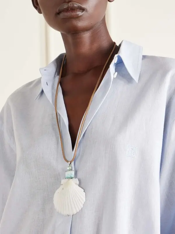 JENNIFER BEHR Alisa Silver-tone Shell Necklace