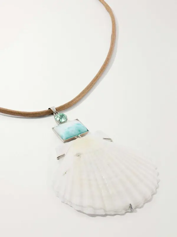 JENNIFER BEHR Alisa Silver-tone Shell Necklace