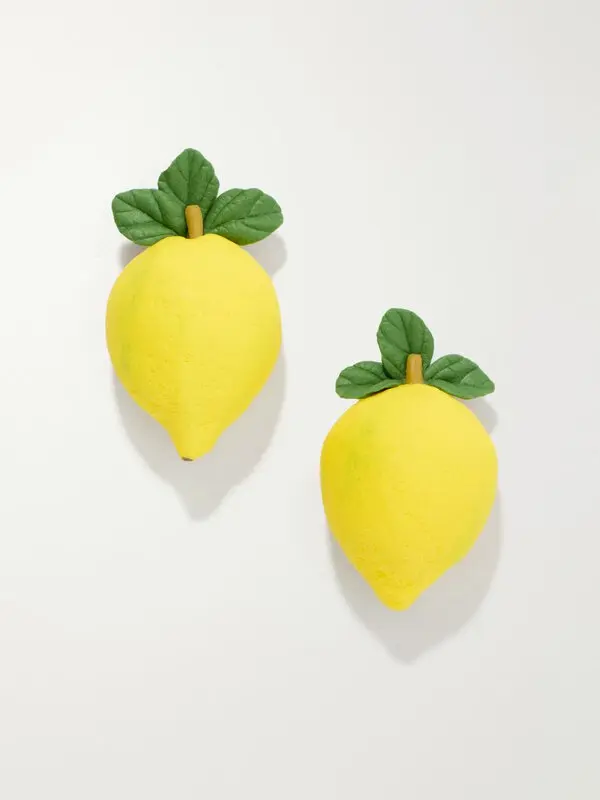 JENNIFER BEHR Citron Resin Lemon Earrings - Yellow