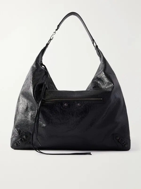 Balenciaga Le City Embellished Leather Shoulder Bag