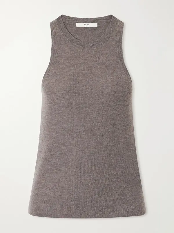 Co Cashmere Fine Gauge Tank - Brown