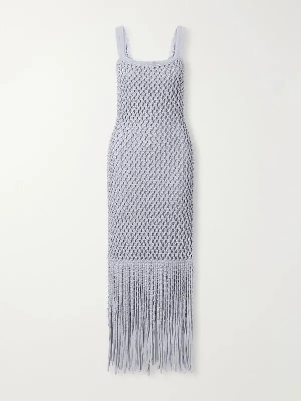 DIOTIMA Gala Bead-embellished Crocheted Maxi Dress - Neutrals