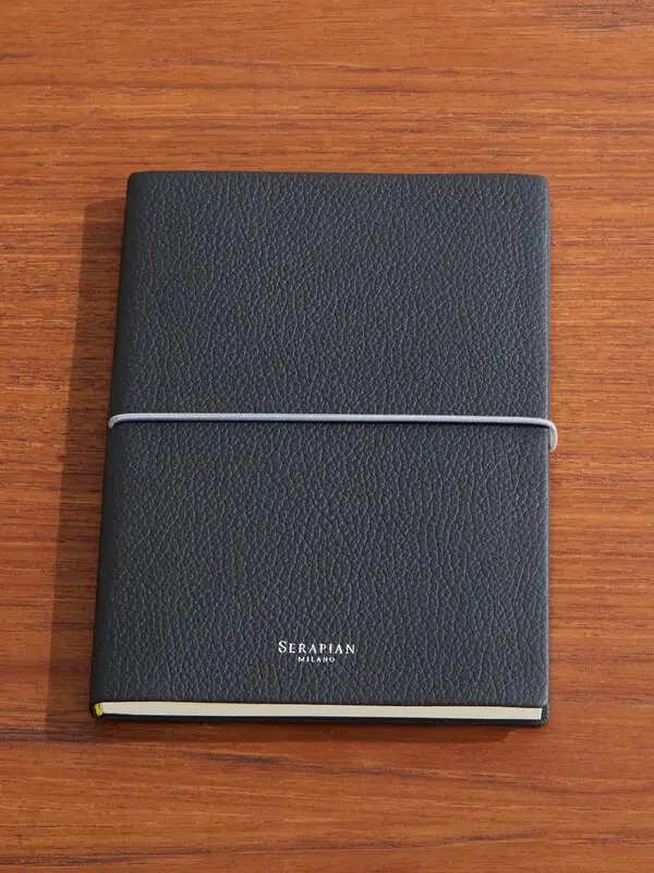 SERAPIAN Medium Textured-leather Notebook