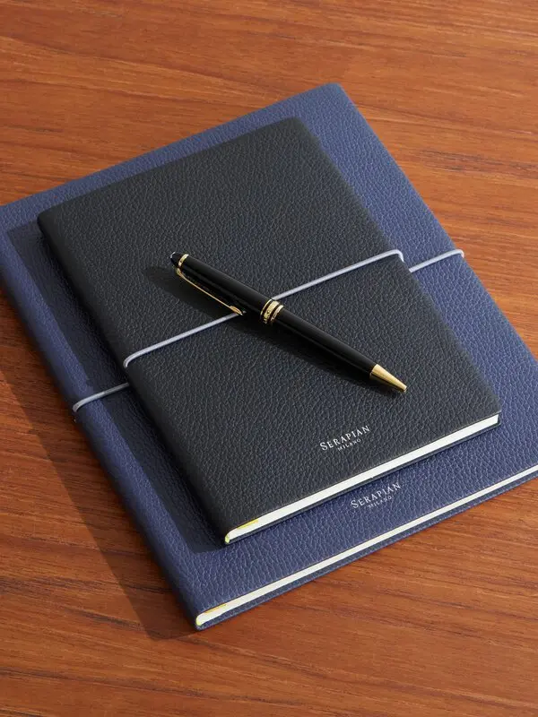 SERAPIAN Medium Textured-leather Notebook