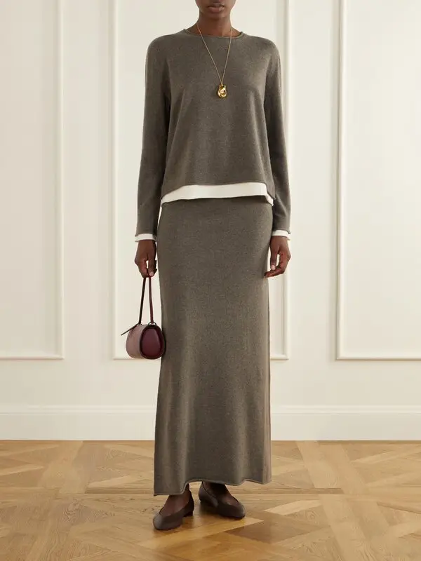 Arch4 Cashmere Sweater And Midi Skirt Set