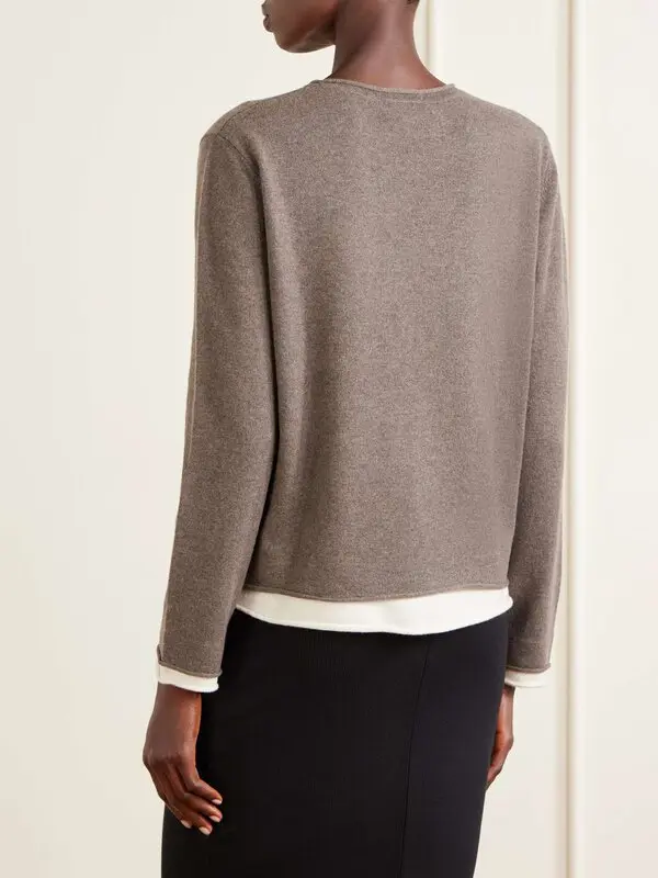 Arch4 Cashmere Sweater And Midi Skirt Set - Taupe
