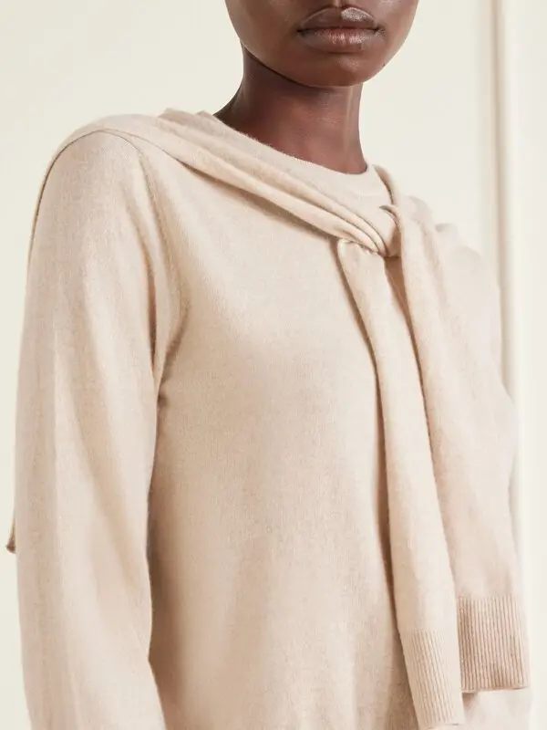 Arch4 Eldergrrove Cashmere Sweater With Tie Detail - Neutrals