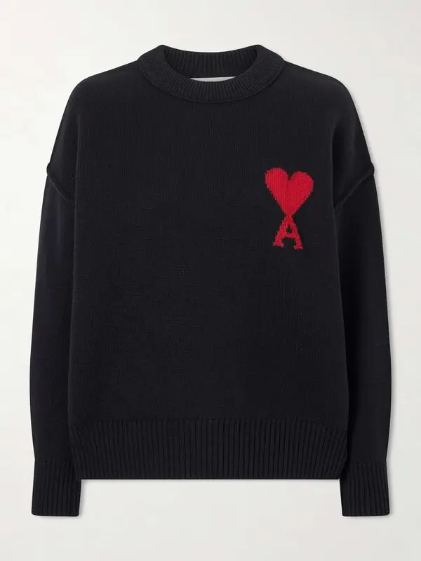 AMI Paris Intarsia Wool Sweater