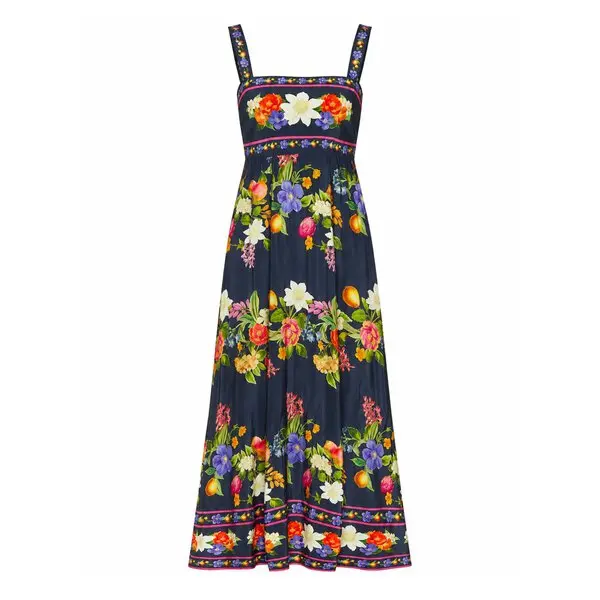 Yumi Kim Kara Dress Tropical Print Maxi - Blue