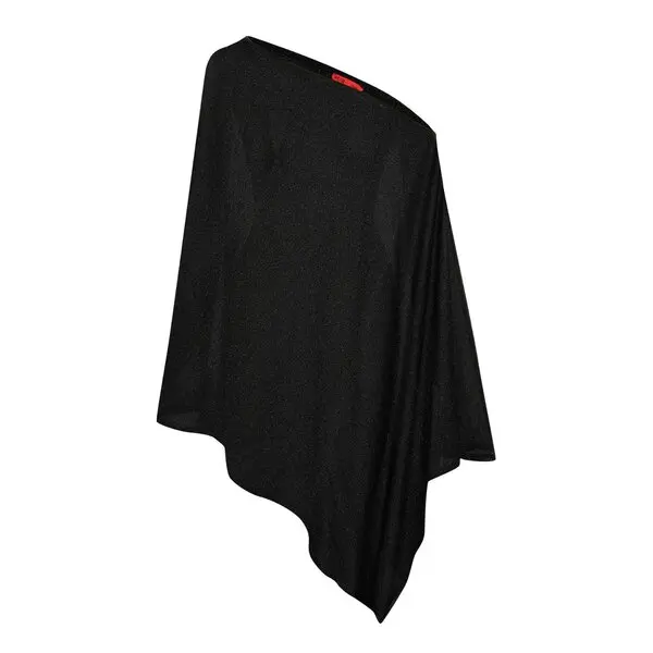 PCFG The Solar Reflections Asymmetric Sheer Pareo Dress - Black