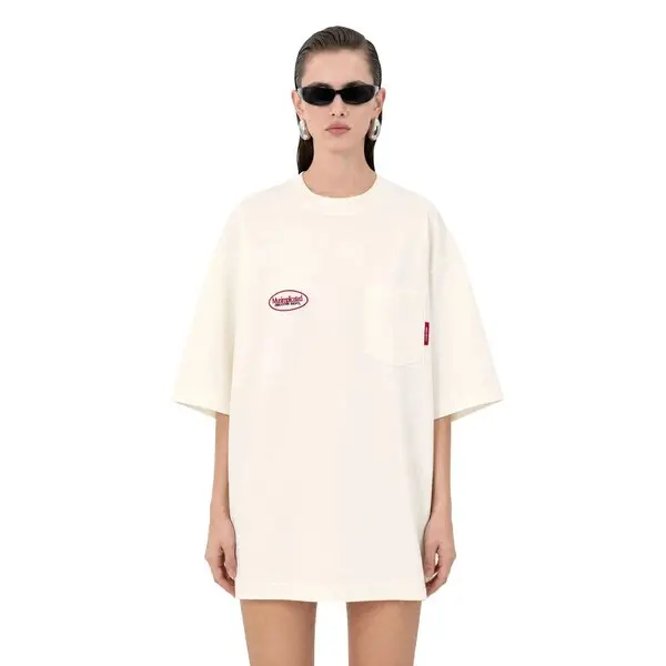 MYSIMPLICATED Ecru Oversized Pocket T-shirt - Beige