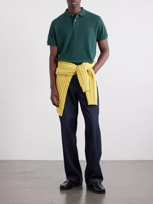 Polo Ralph Lauren Logo-embroidered Cotton-piqué Polo Shirt - Green