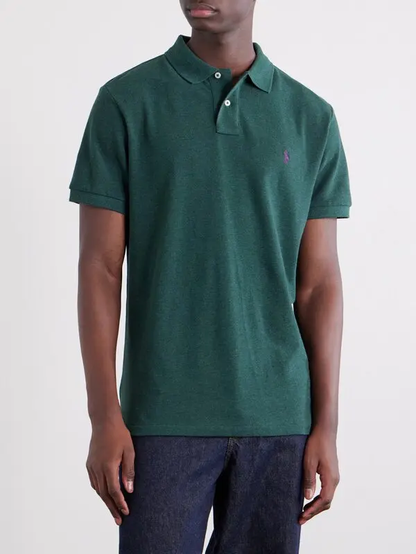 Polo Ralph Lauren Logo-embroidered Cotton-piqué Polo Shirt - Green