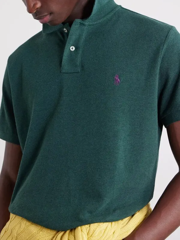 Polo Ralph Lauren Logo-embroidered Cotton-piqué Polo Shirt - Green