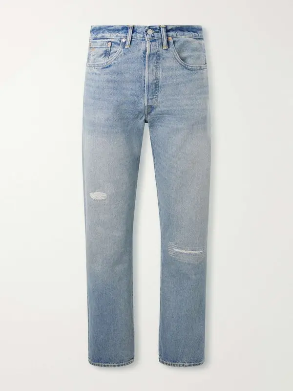 Ralph Lauren Straight-leg Logo-embroidered Distressed Jeans