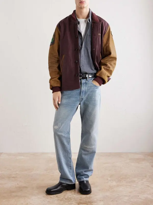 Ralph Lauren Straight-leg Logo-embroidered Distressed Jeans