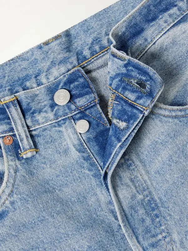 Ralph Lauren Straight-leg Logo Embroidered Distressed Jeans