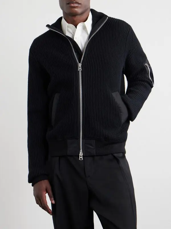 Sacai Knitted Wool Blouson Jacket