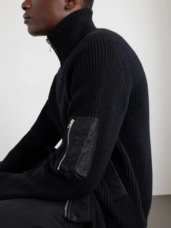 Sacai Knitted Wool Blouson Jacket