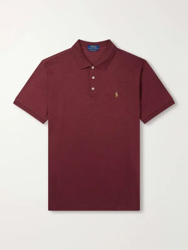 Polo Ralph Lauren Logo-embroidered Cotton-jersey Polo Shirt - Red