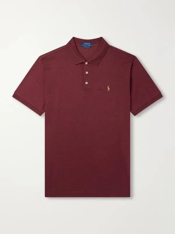 Polo Ralph Lauren Logo-embroidered Cotton-jersey Polo Shirt - Red