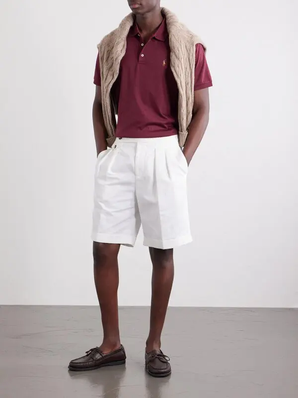 Polo Ralph Lauren Logo-embroidered Cotton-jersey Polo Shirt - Red